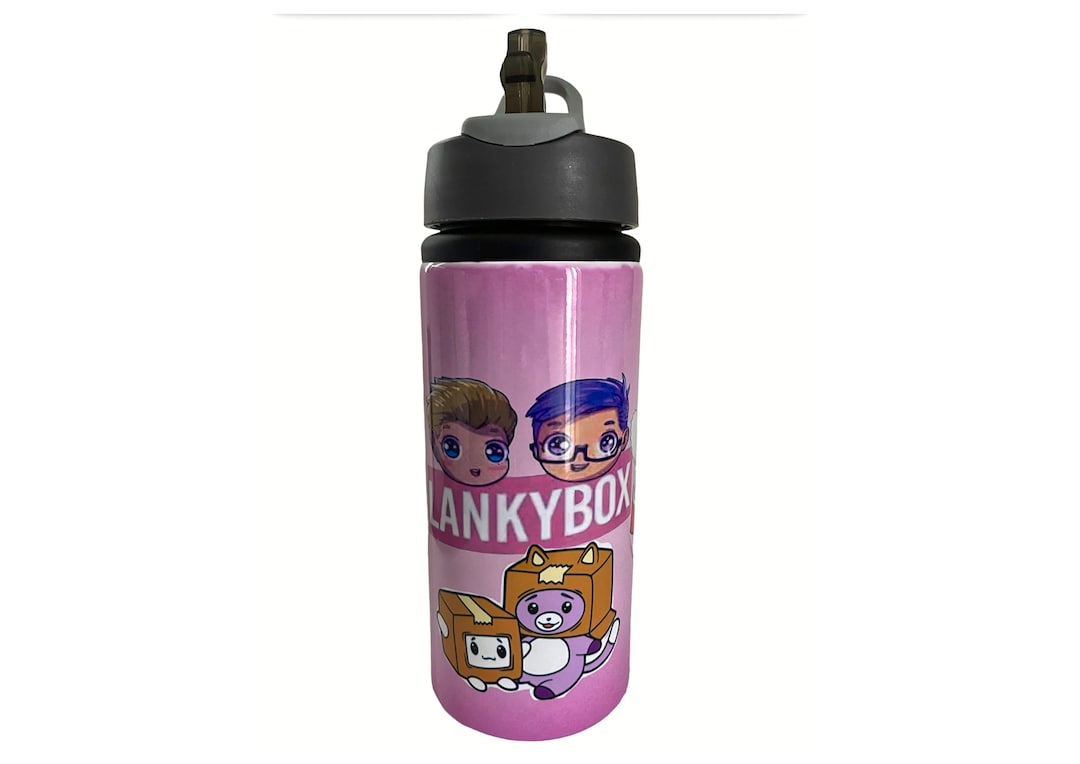 Lankybox Water Bottle Pink or Blue - Etsy UK