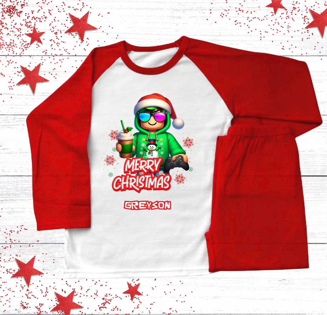 PERSONALISED ROBLOX Kids Christmas Pyjamas for Kids Personalised ...