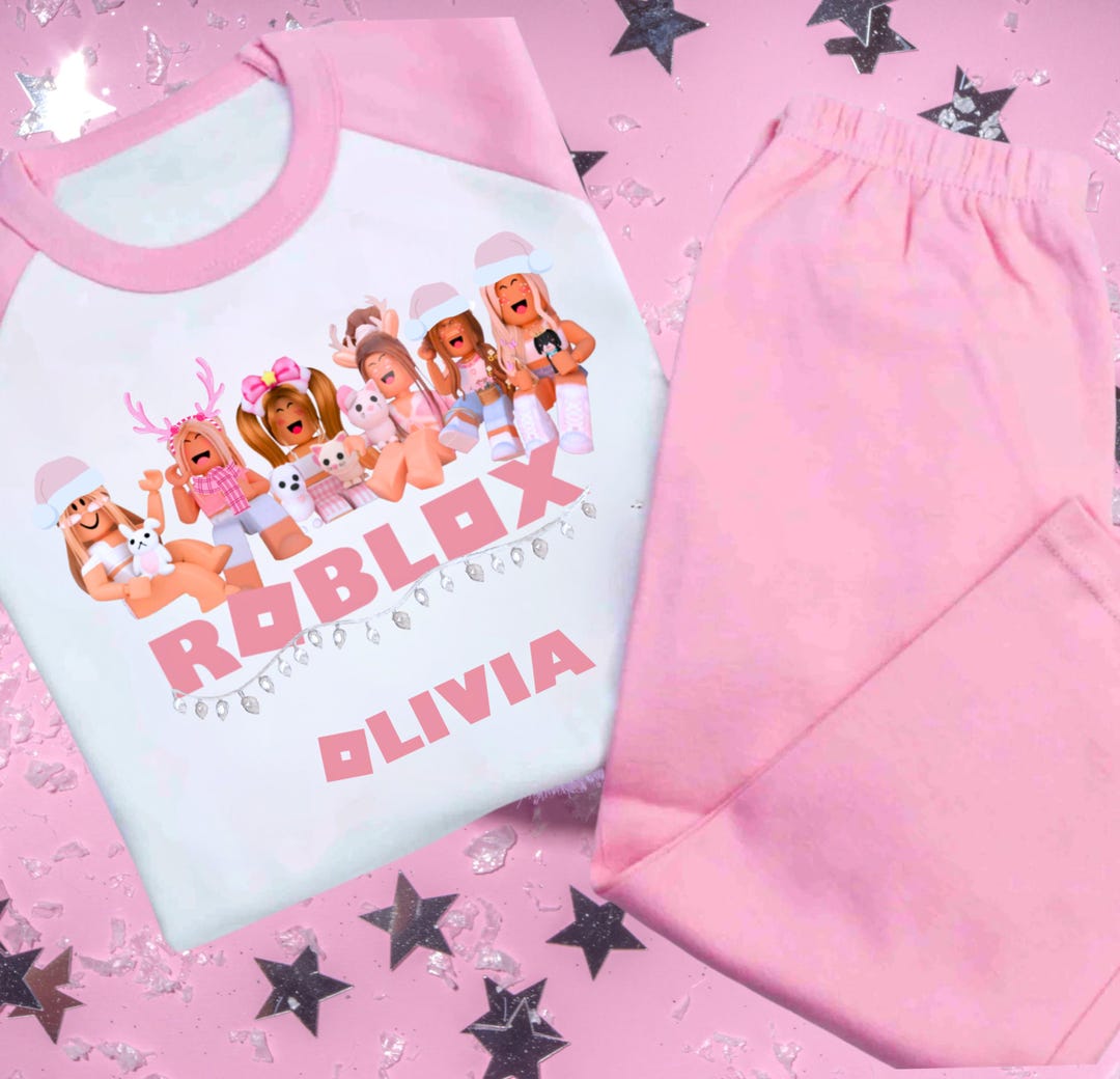 PERSONALISED ROBLOX GIRLS Kids Christmas Pyjamas for Kids Personalised ...