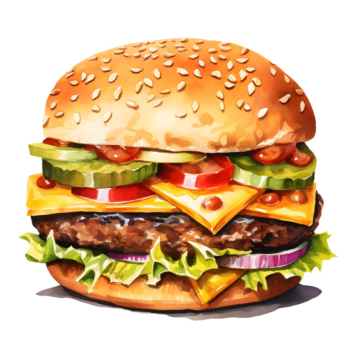 25 Watercolor Fast Food Clipart Aquarelle Soda Drink Burger - Etsy