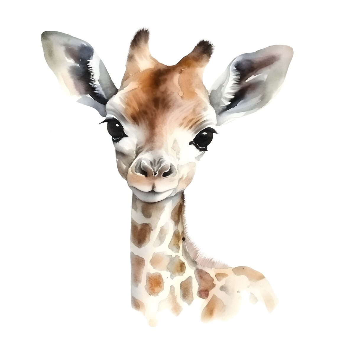 10 Watercolor Giraffe Clipart, Aquarelle Giraffe Clipart, Savanna ...