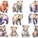 10 Watercolor Brown Bear Clipart, Aquarelle Bear Clipart, Forest Animal ...