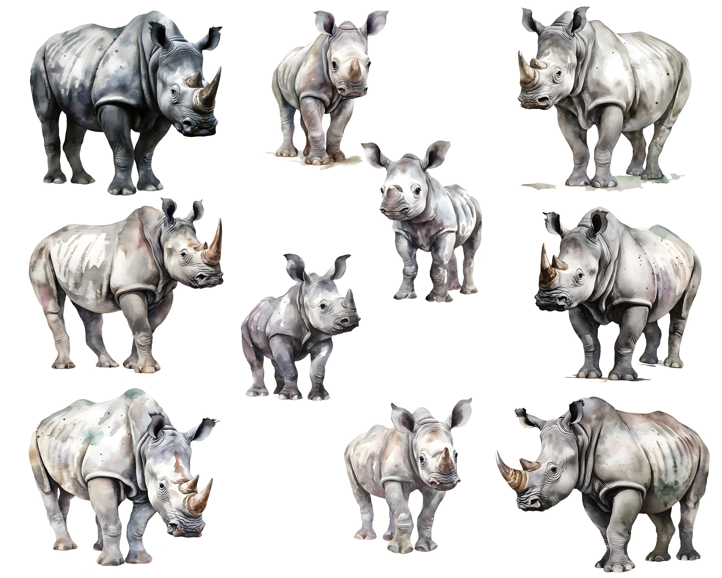 60 Watercolor Savanna Animal Clipart, Aquarelle Elephant Giraffe Lion ...