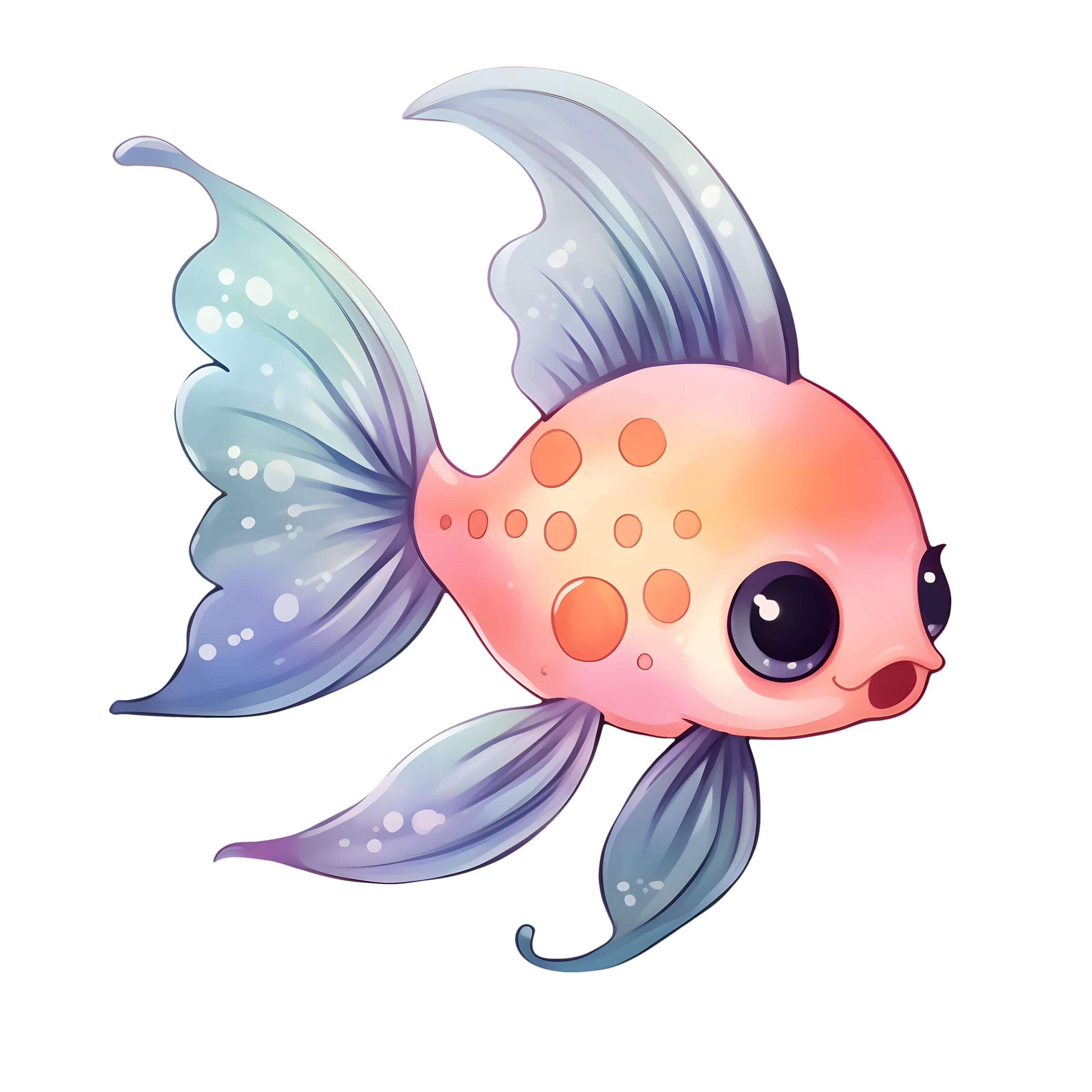 10 Watercolor Guppy Clipart, Aquarelle Drawing Sea River Fish Clipart ...