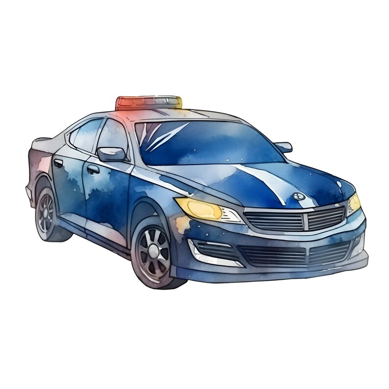 15 Watercolor Emergency Vehicle Clipart, Aquarelle First Responder ...