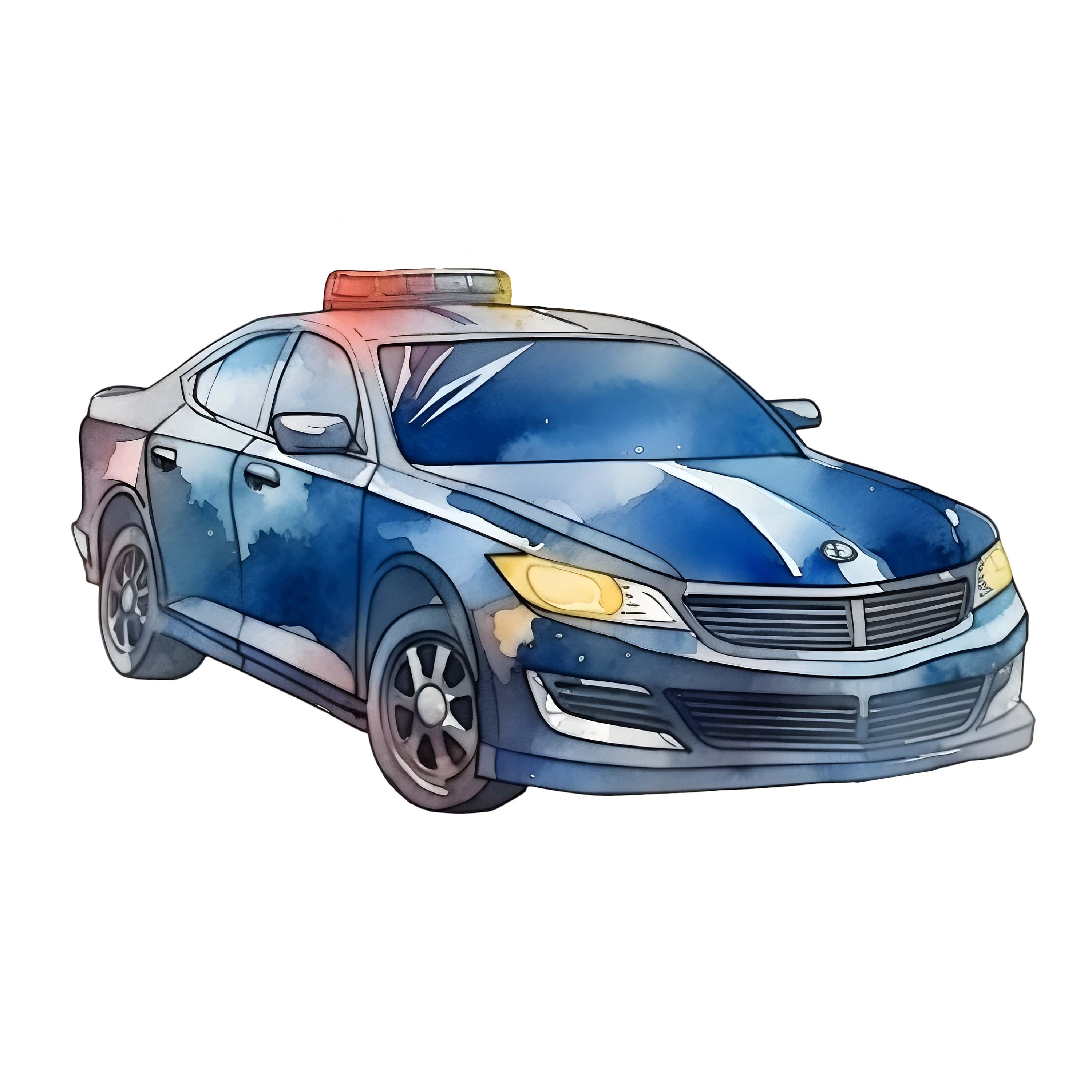 15 Watercolor Emergency Vehicle Clipart, Aquarelle First Responder ...