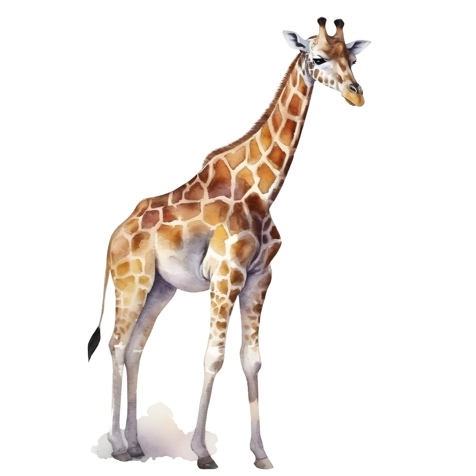 10 Watercolor Giraffe Clipart, Aquarelle Giraffe Clipart, Savanna ...