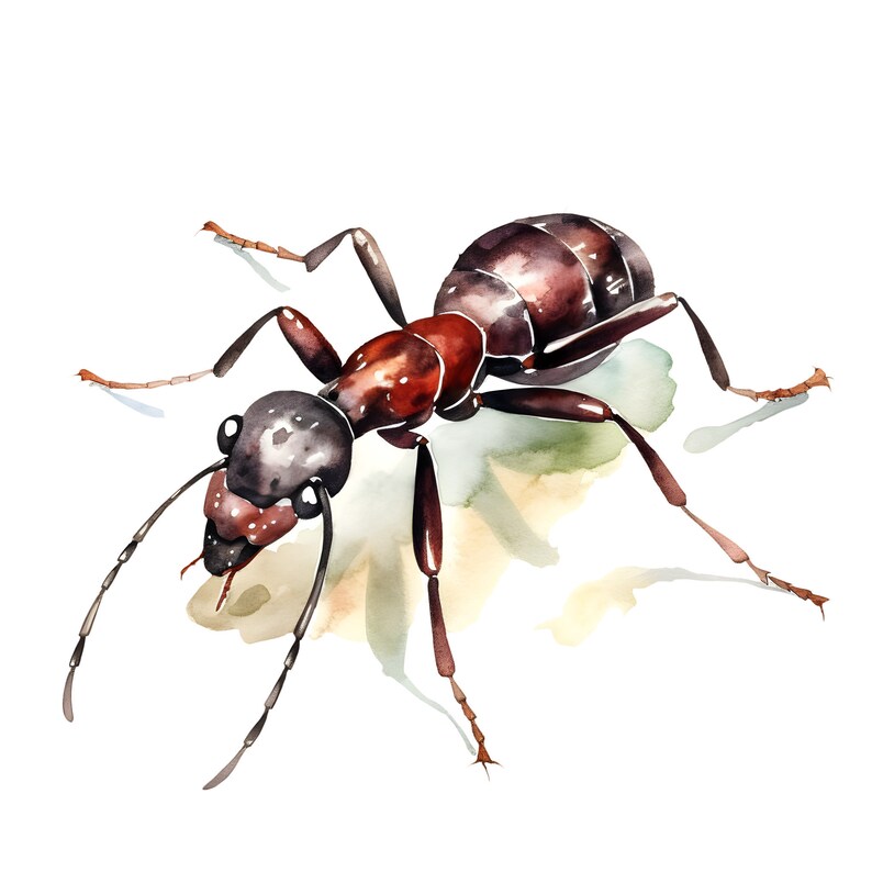 10 Watercolor Ant Clipart, Aquarelle Ant Clipart, Watercolor Insect ...