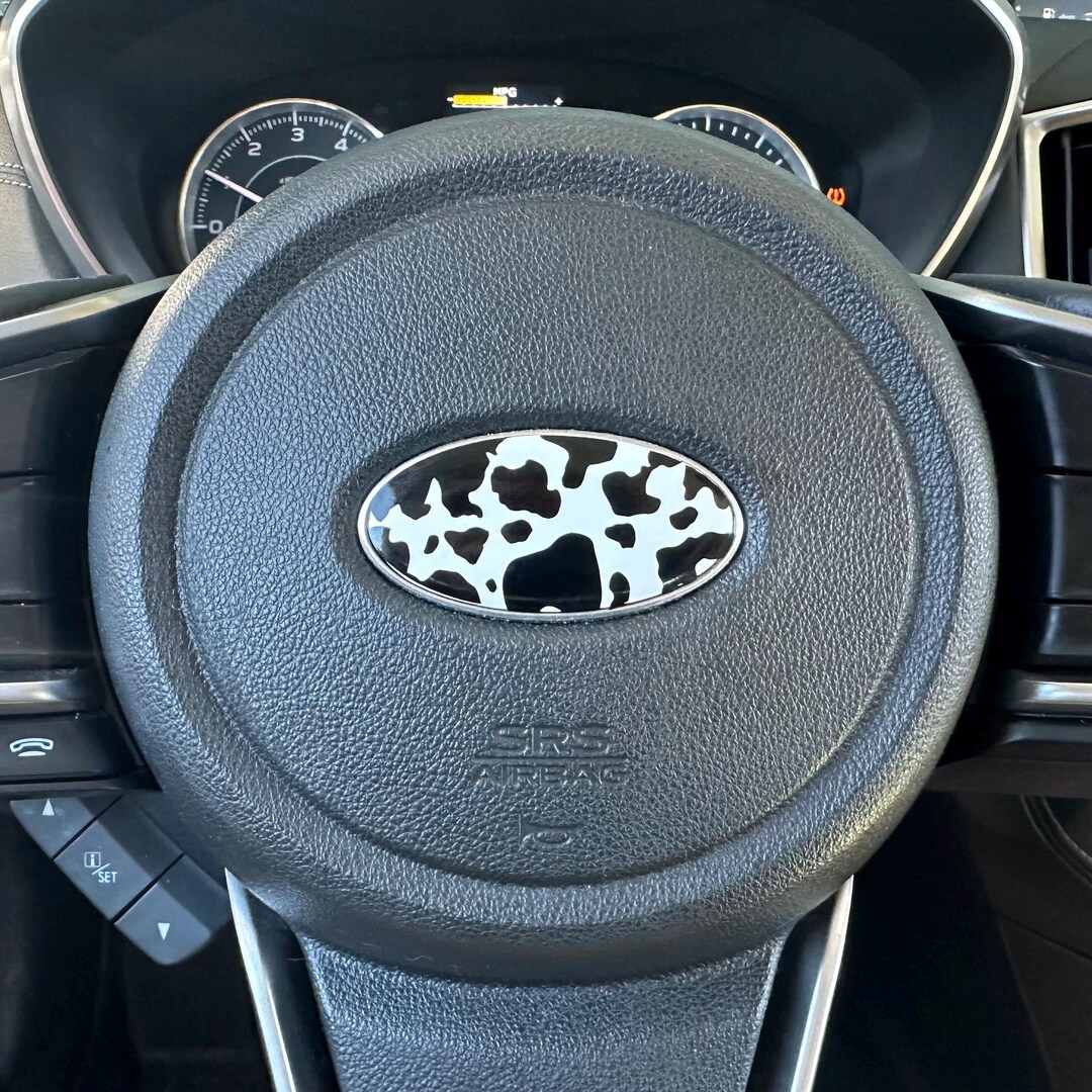 Cow Print Subaru Steering Wheel Logo Decal | Vinyl Emblem Overlay ...
