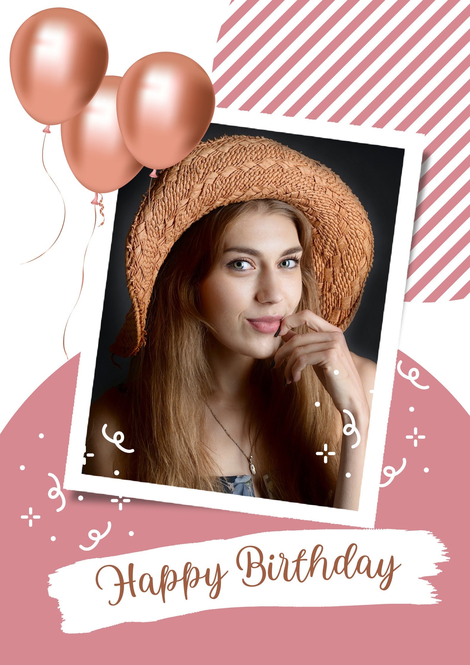 Personalized Photo Birthday Card / Poster girl - Etsy