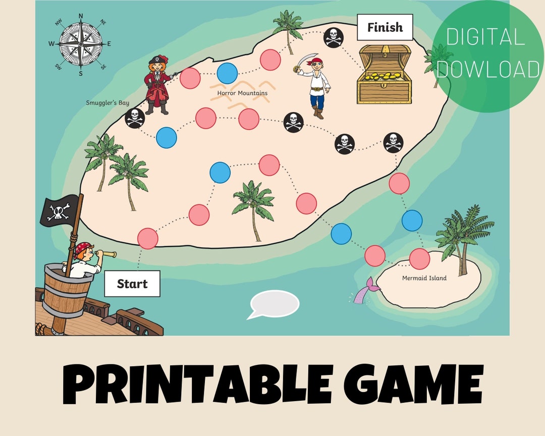 Treasure Hunt Board Gameprintable Gamedigital Gamekids Game - Etsy