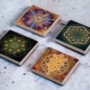 Summer Wildflower Coasters, Dandelion Cork Backing Stone Coasters Set ...
