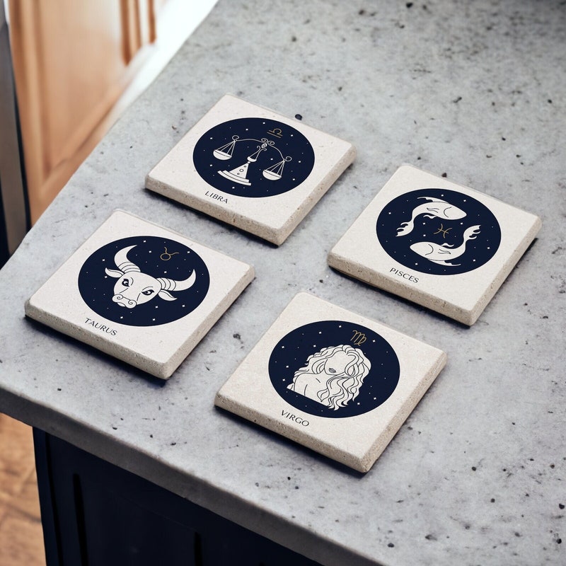 Zodiac Coaster - Etsy