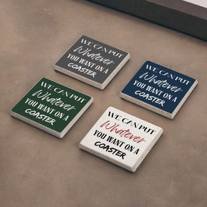 Custom Stone Coasters Set, Personalized Coaster With Text, Personalized ...