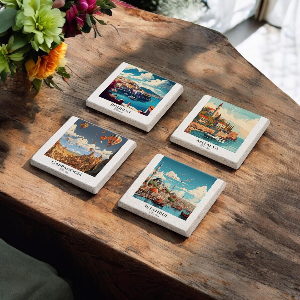 Custom Travel Stone Coasters, Custom Istanbul Travel Coaster ...