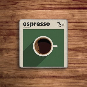 Retro Coffee Stone Coasters, Cafe Latte Coaster, Espresso Coasters ...