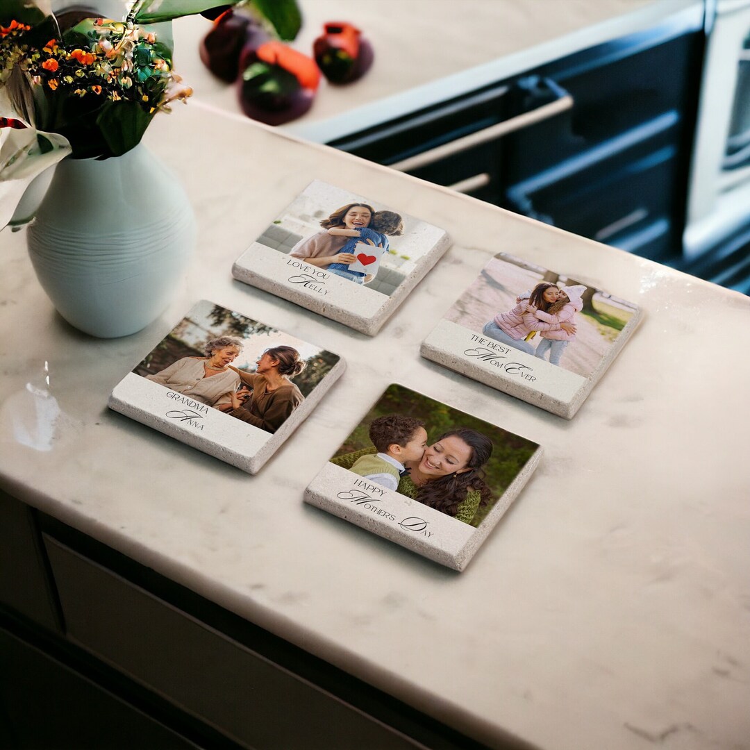 Custom Mothers Day Stone Coasters, Custom Photo Mothers Day Gift ...
