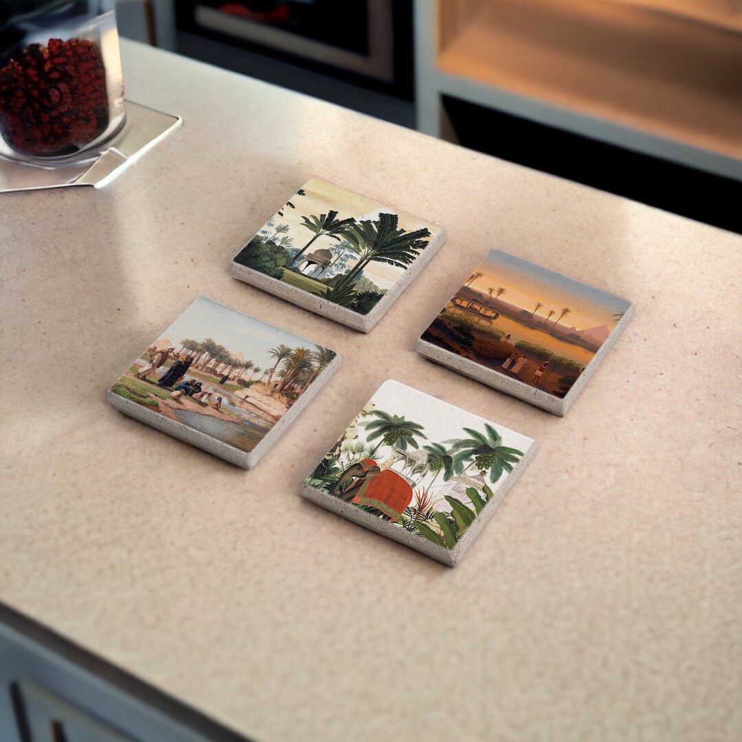 Egyptian Art Stone Coasters, Egyptian Pyramid Coasters, Egyptian ...