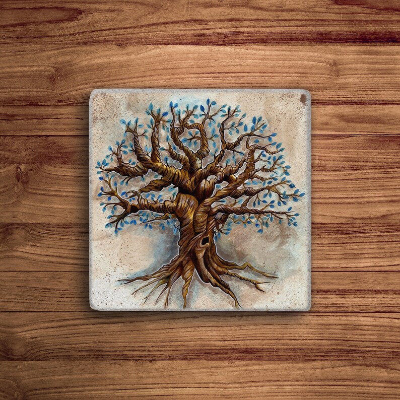 Tree of Life Coasters Tree of Life Birds Stone Coasters Set - Etsy