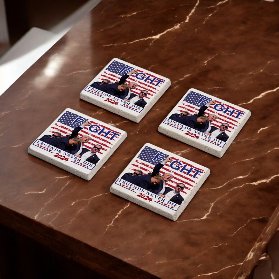 Trump Shot Stone Coasters, Trump Fight Coasters, Shooting Pennsylvania ...
