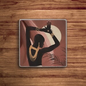African Women Coasters, African Illustration Art Stone Coasters ...