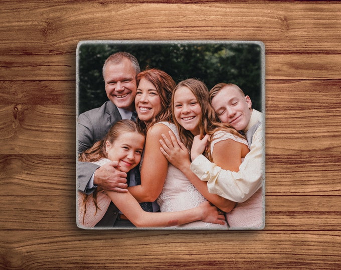 Custom Logo on Stone Coasters, Personalized Coaster, Personalized Gift ...