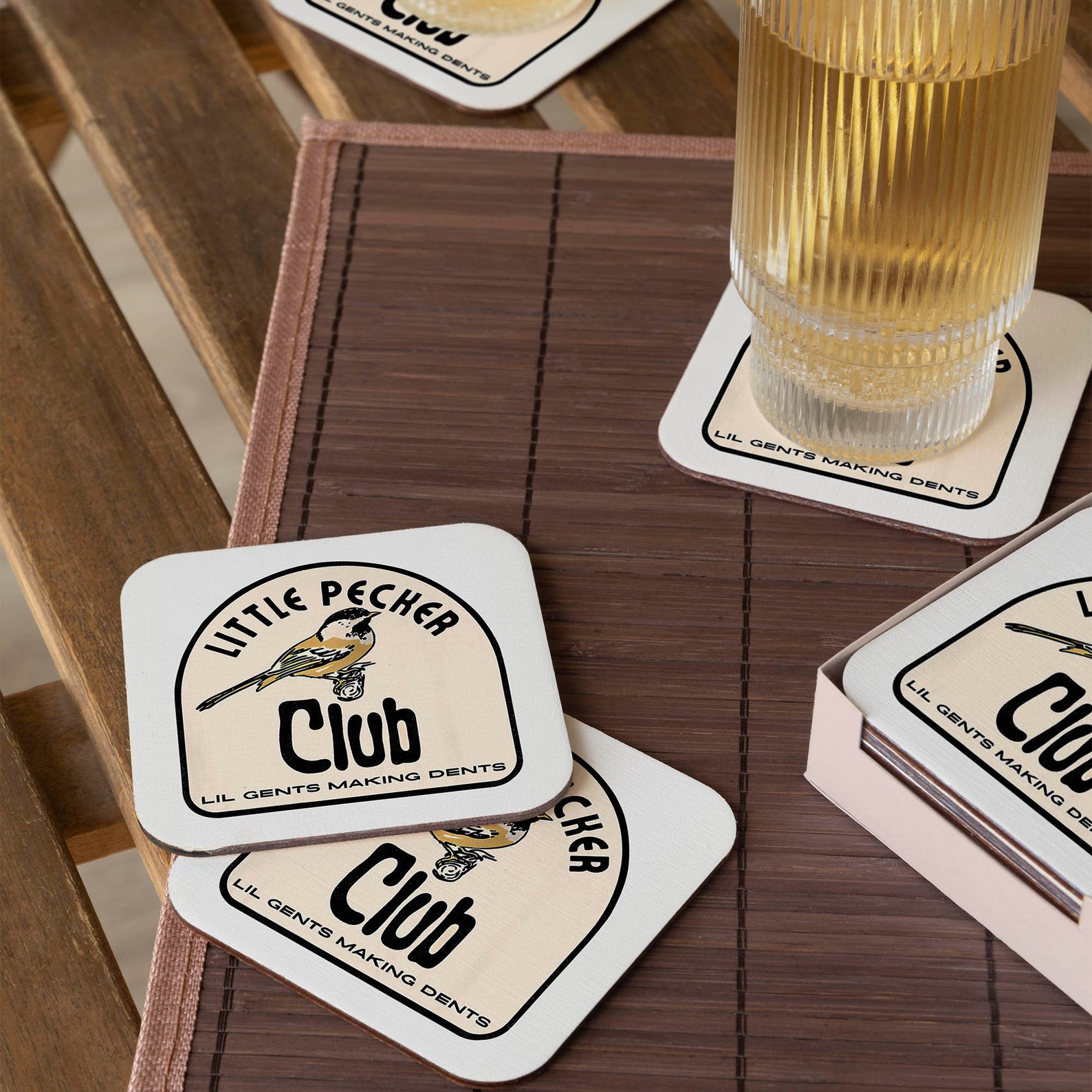 Little Peckers Club Stone Coaster Set Lil Gents Making Dents - Etsy