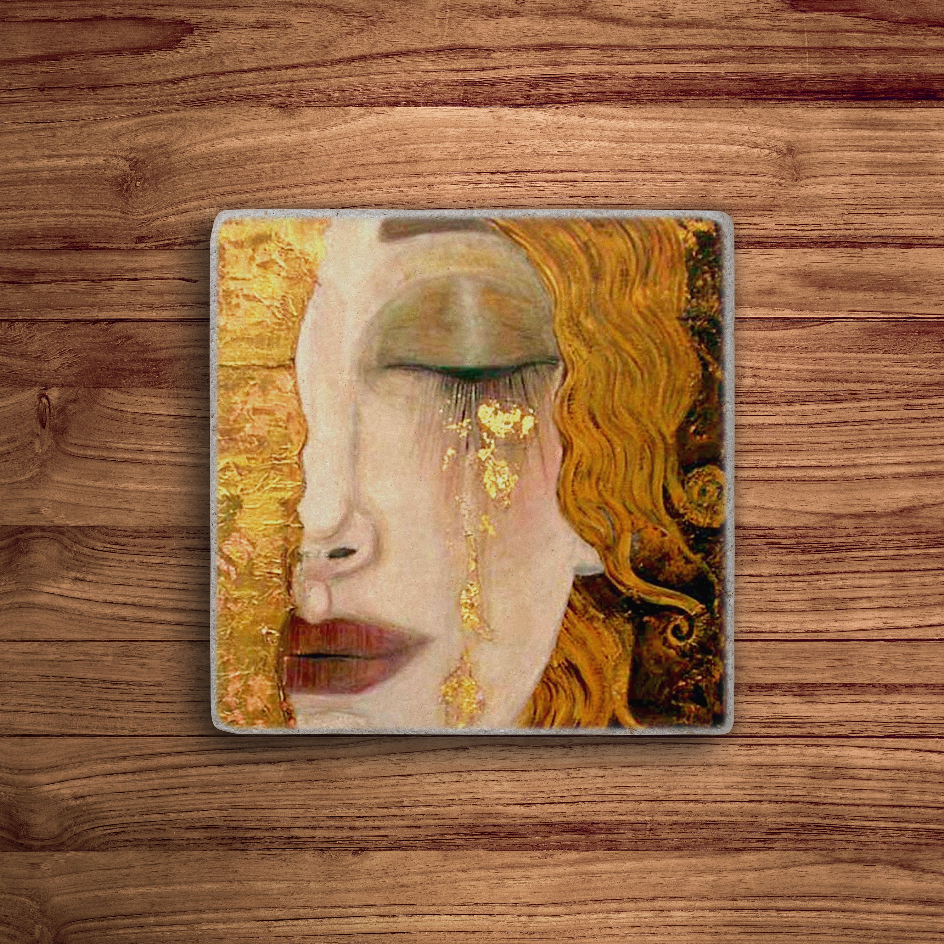 Gustav Klimt Stone Coasters, Tears of Gold Coasters Set of 4, William ...