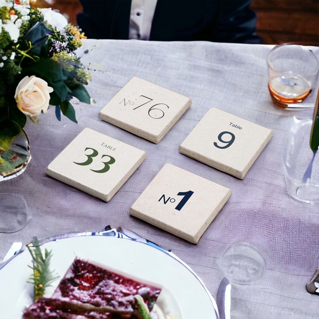 Personalized Wedding Signs, Custom Table Numbers Coasters for DIY ...