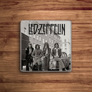 Led Zeppelin Stone Coasters, Led Zeppelin Band Coaster Set, Rock Band ...