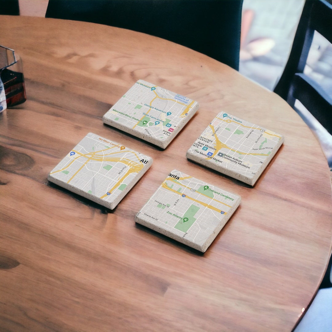Custom Map Coasters, Personalized Coaster, Customized Coasters, State ...