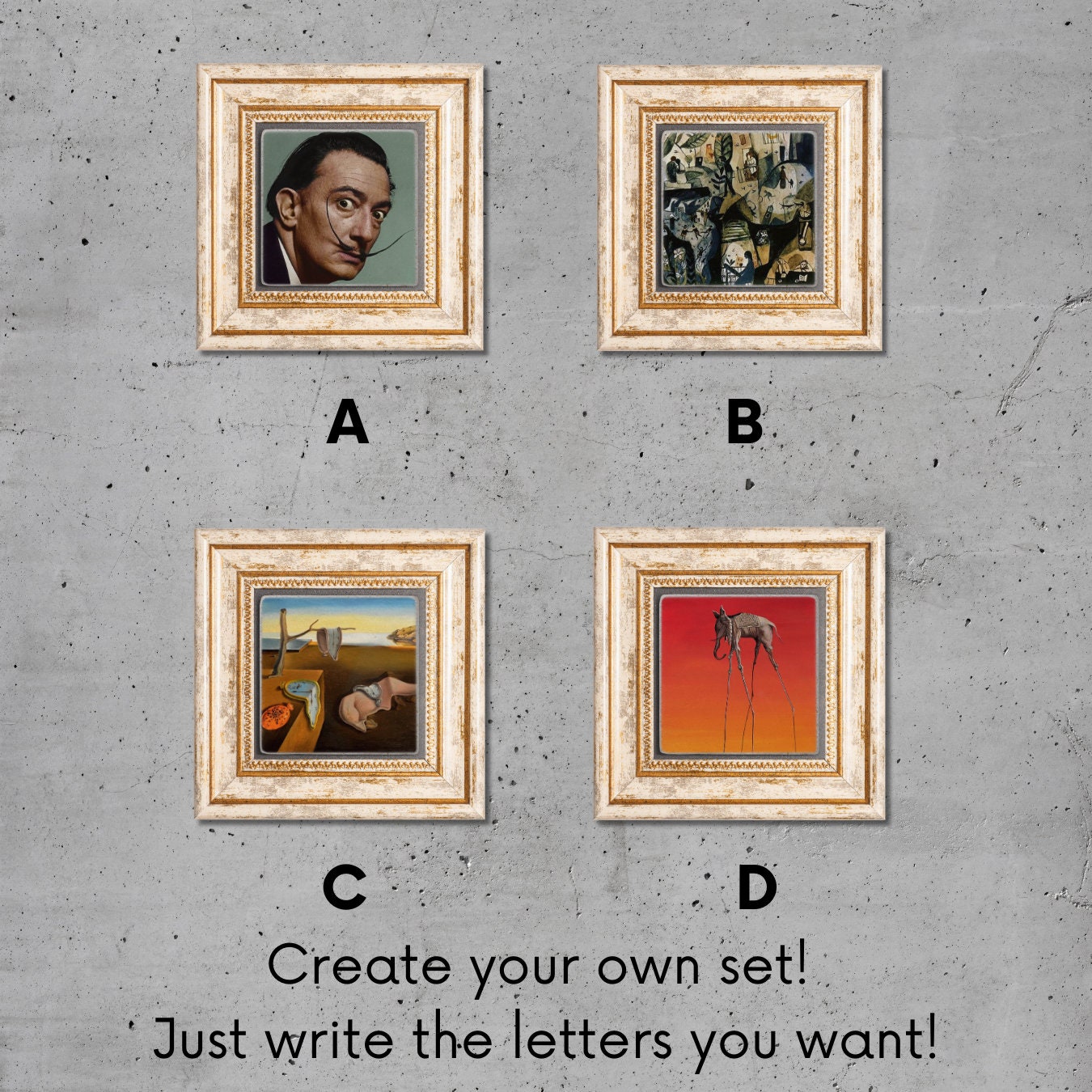 Salvador Dali Wall Art Set of Salvador Dali Wall Hanging the - Etsy