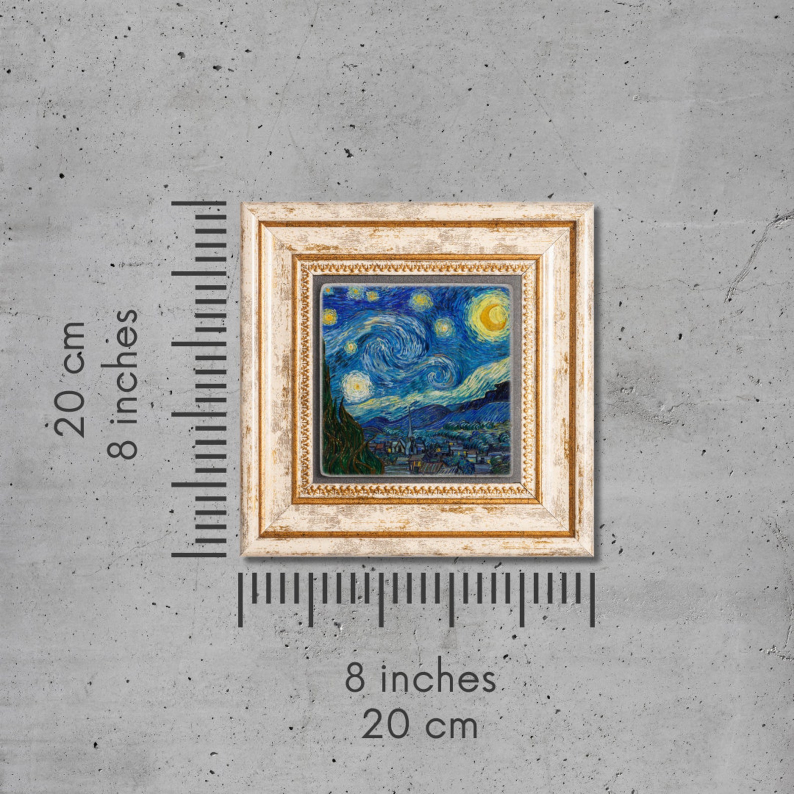 Vincent Van Gogh Stone Wall Decor Set, Stone Wall Hanging, Vase With ...