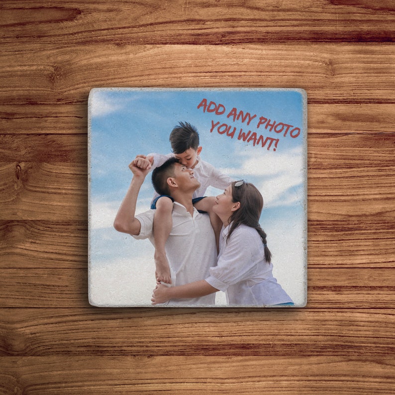 Photo Personalized Tumbled Stone Coaster Set, Personalized Coaster With ...