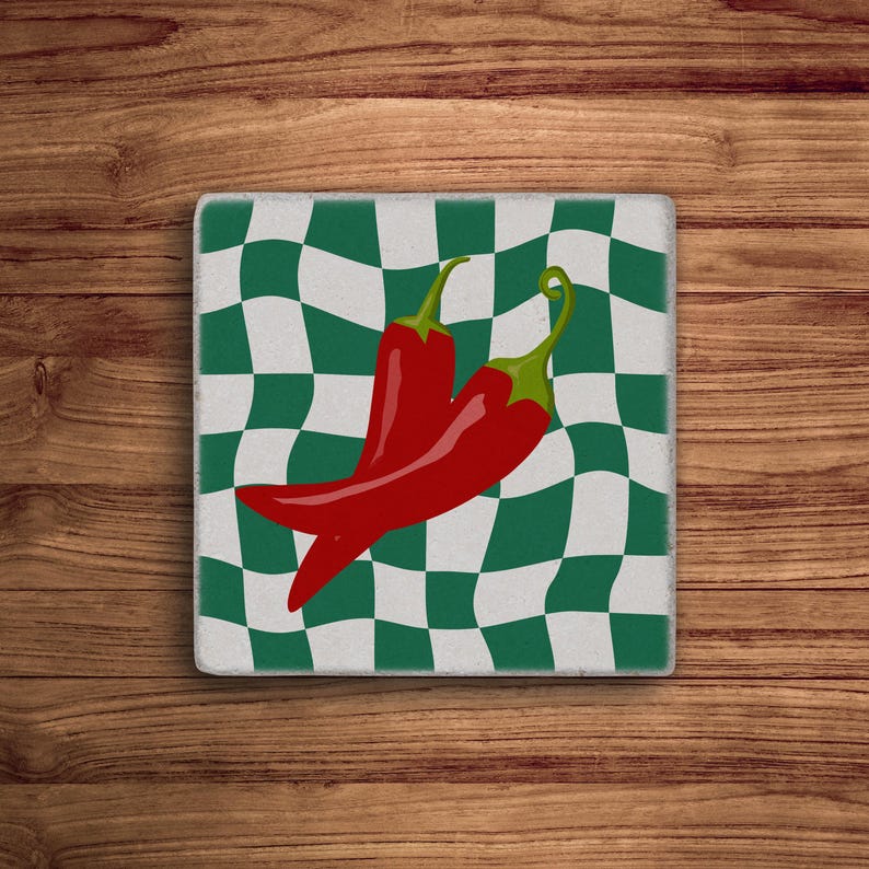 Vegetables and Fruits Stone Coasters Set, Fruits Coasters, Colorful ...