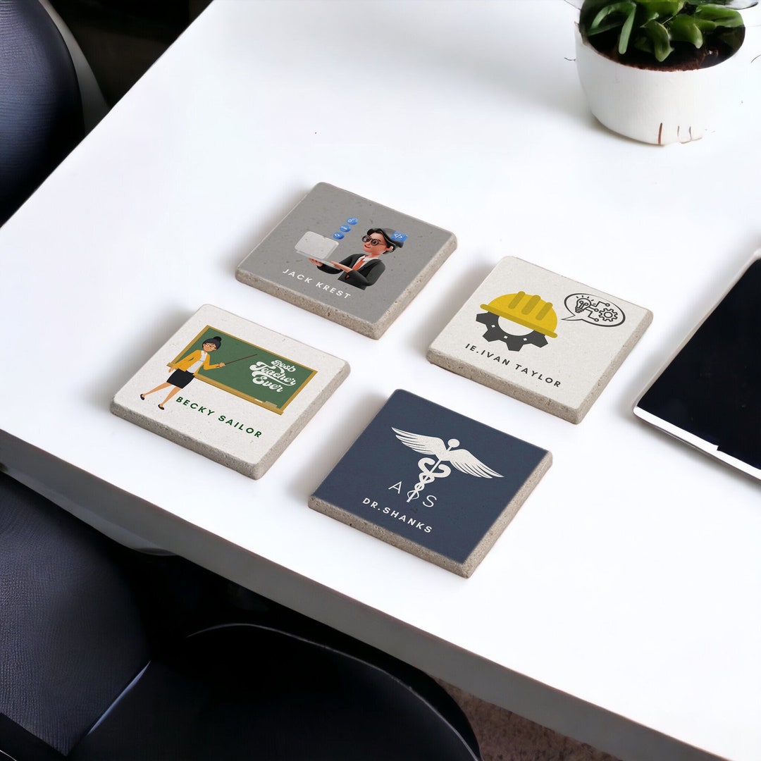 Custom Professions on Stone Coasters, Personalized Doctor Gift ...