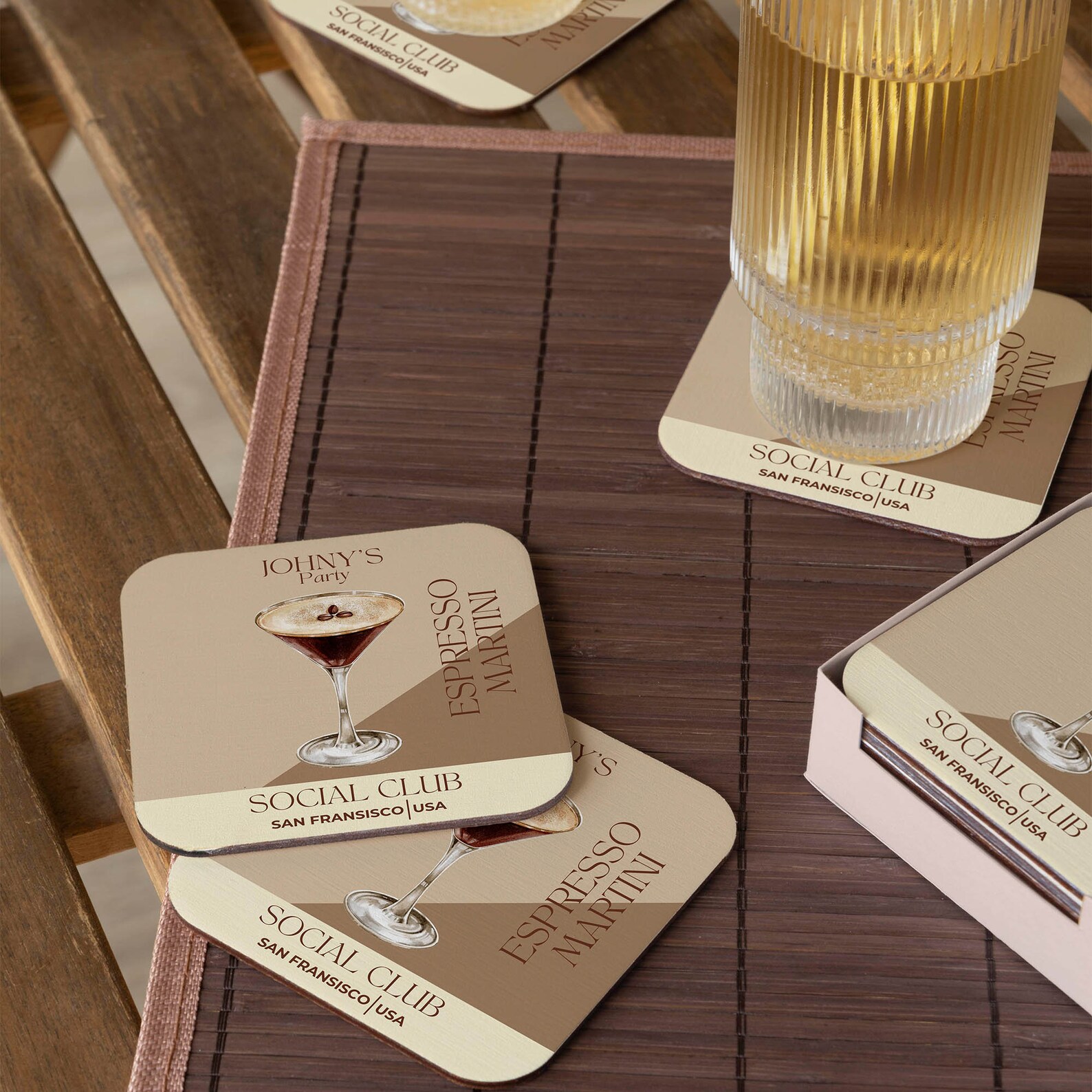 Custom Cocktail Stone Coasters, Custom Name Coaster, Personalized ...