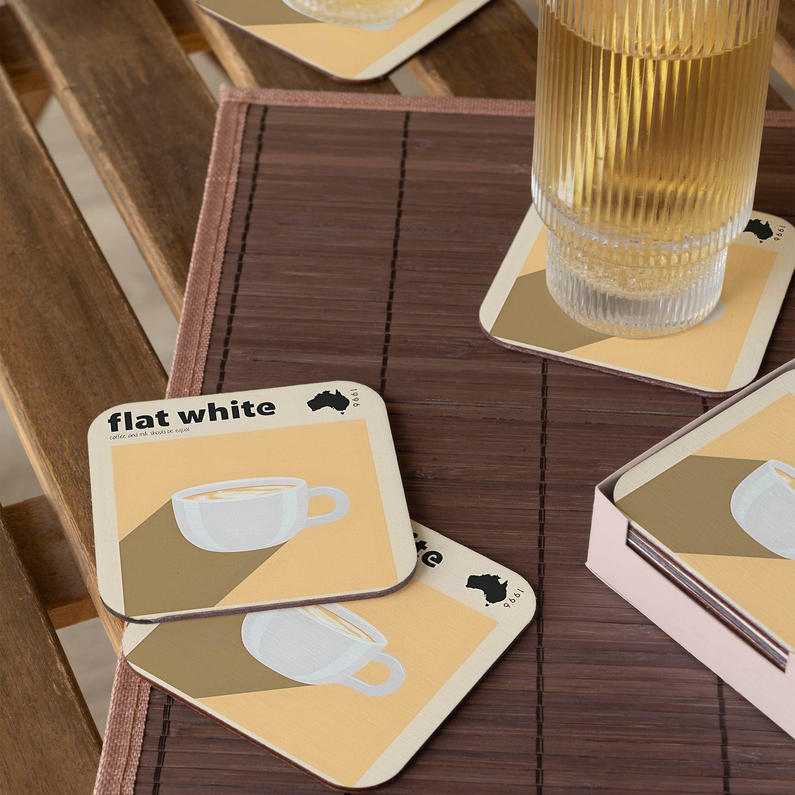 Retro Coffee Stone Coasters, Cafe Latte Coaster, Espresso Coasters ...