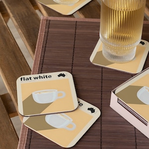 Retro Coffee Stone Coasters, Cafe Latte Coaster, Espresso Coasters ...