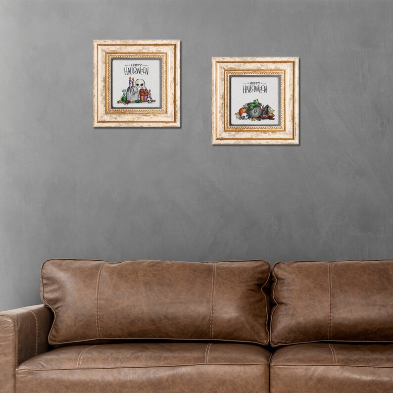 Halloween Sign Wall Art Set of Halloween Wall Hanging Spooky - Etsy