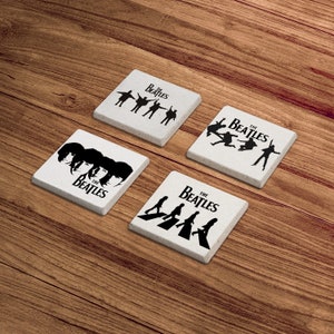 The Beatles Stone Coasters, Abbey Road Wood Coasters, 70s Rock Music ...