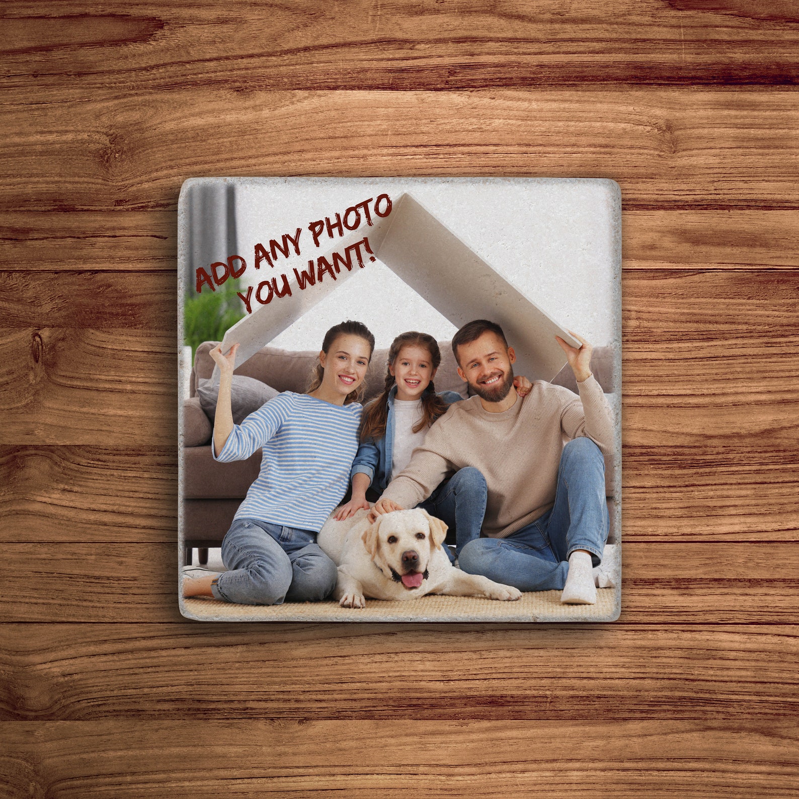 Photo Personalized Tumbled Stone Coaster Set, Personalized Coaster With ...
