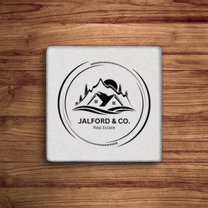 Custom Logo on Stone Coasters, Logo on Personalized Coaster ...