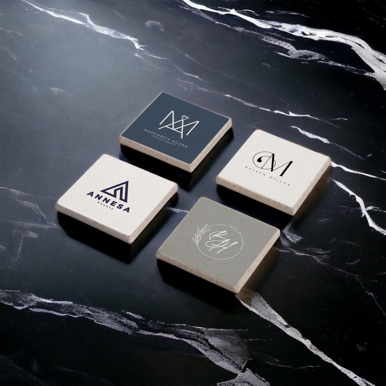 Custom Logo on Stone Coasters Personalized Coaster - Etsy