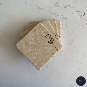 Summer Wildflower Coasters, Dandelion Cork Backing Stone Coasters Set ...