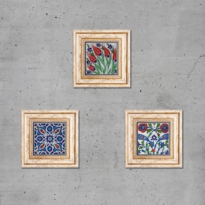 Blue Tile Wall Art, Set of Mexican Talavera Tiles Wall Hanging, Tile ...