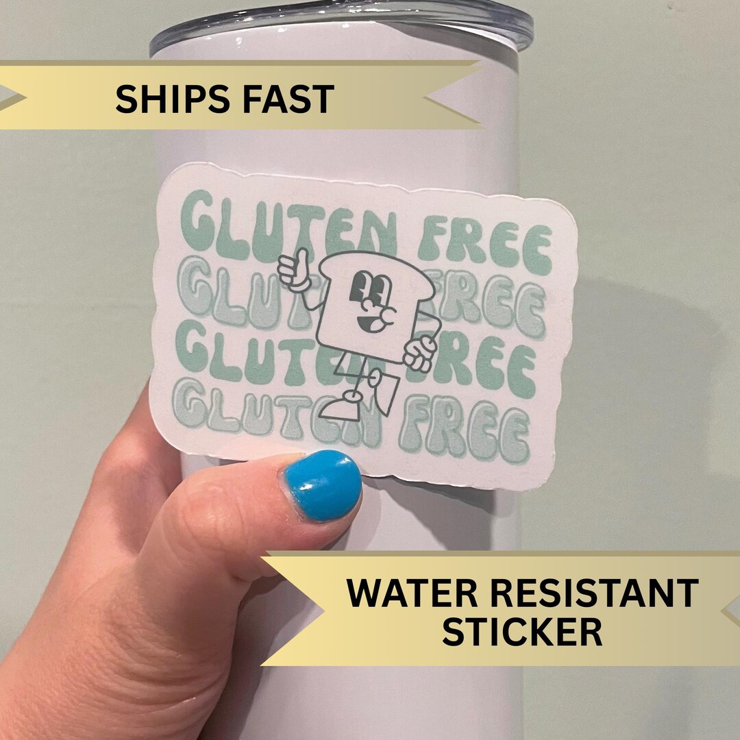 Retro Gluten Free Sticker, Gag Gift Idea for Celiac Disease Diagnosis ...