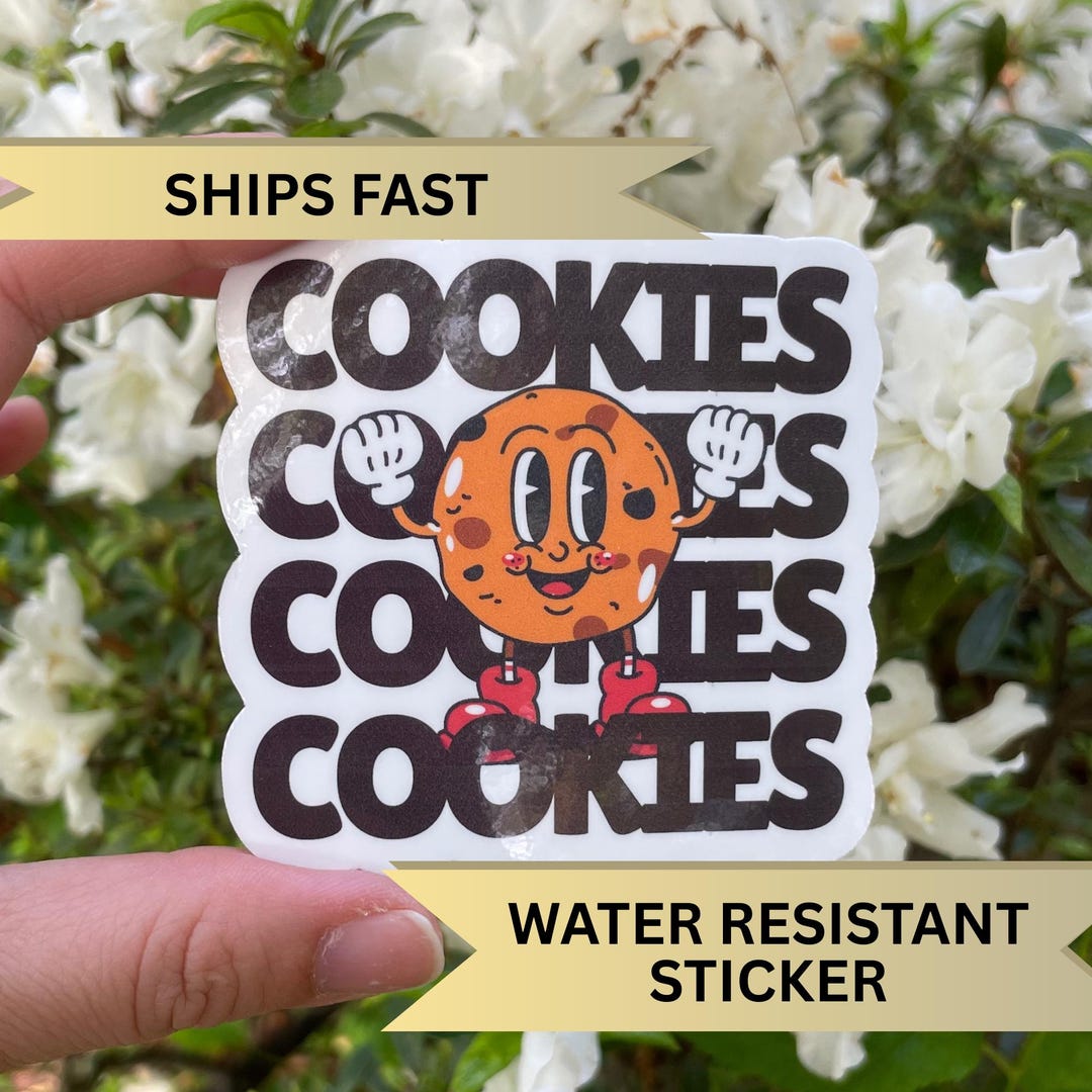 Retro Cookie Sticker, Funny Cookie Party Favor Idea, Gift Idea for ...