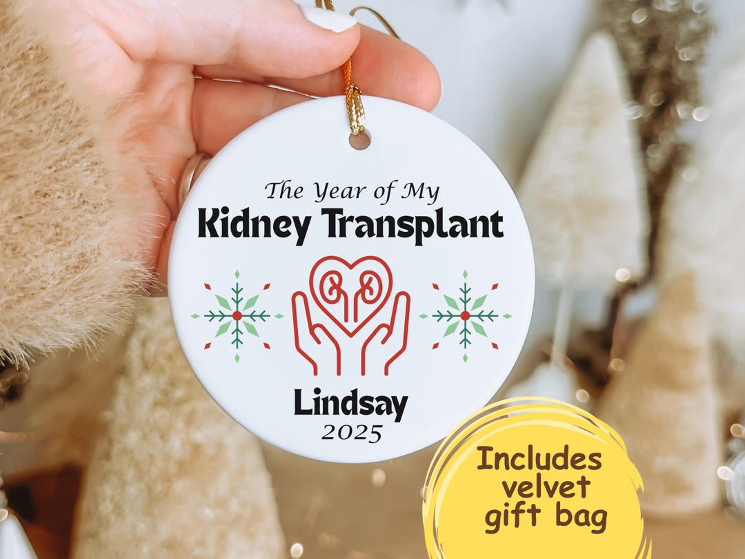 Personalized Year of Kidney Transplant Ornament, Handmade Custom Kidney ...