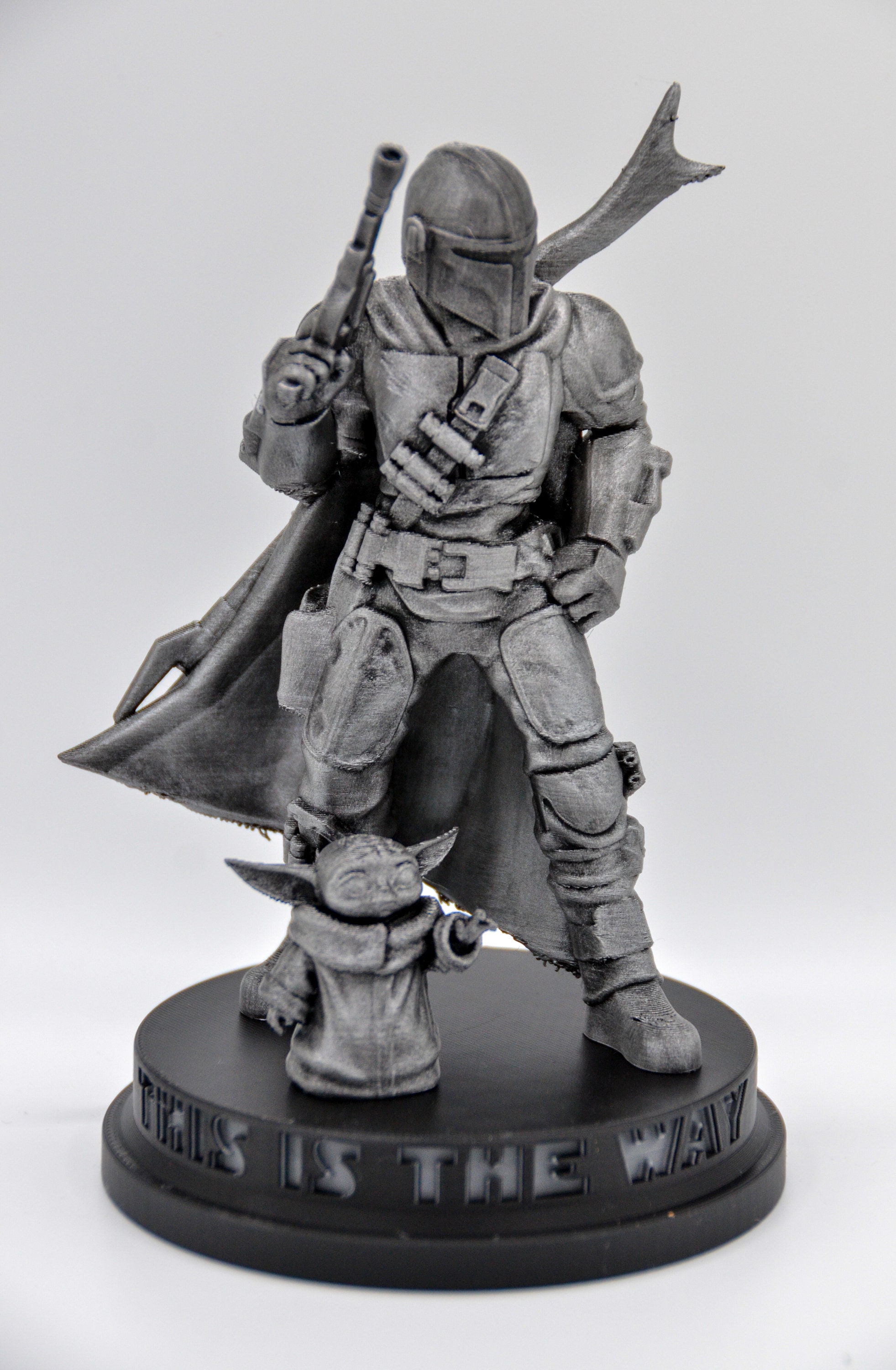 Hand-painted 3D Printed Mandalorian and Grogu Fan Art Figurine Star ...